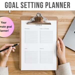 Goal Setting Planner, Daily Habit Tracker, Weekly and Monthly Goal ...