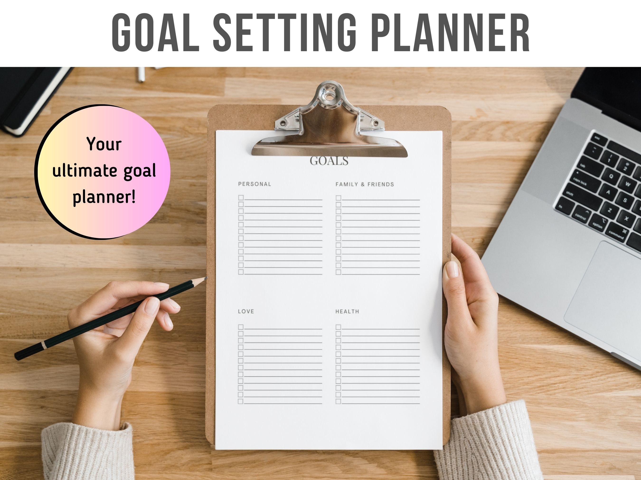 Goal Setting Planner, Daily Habit Tracker, Weekly and Monthly Goal ...