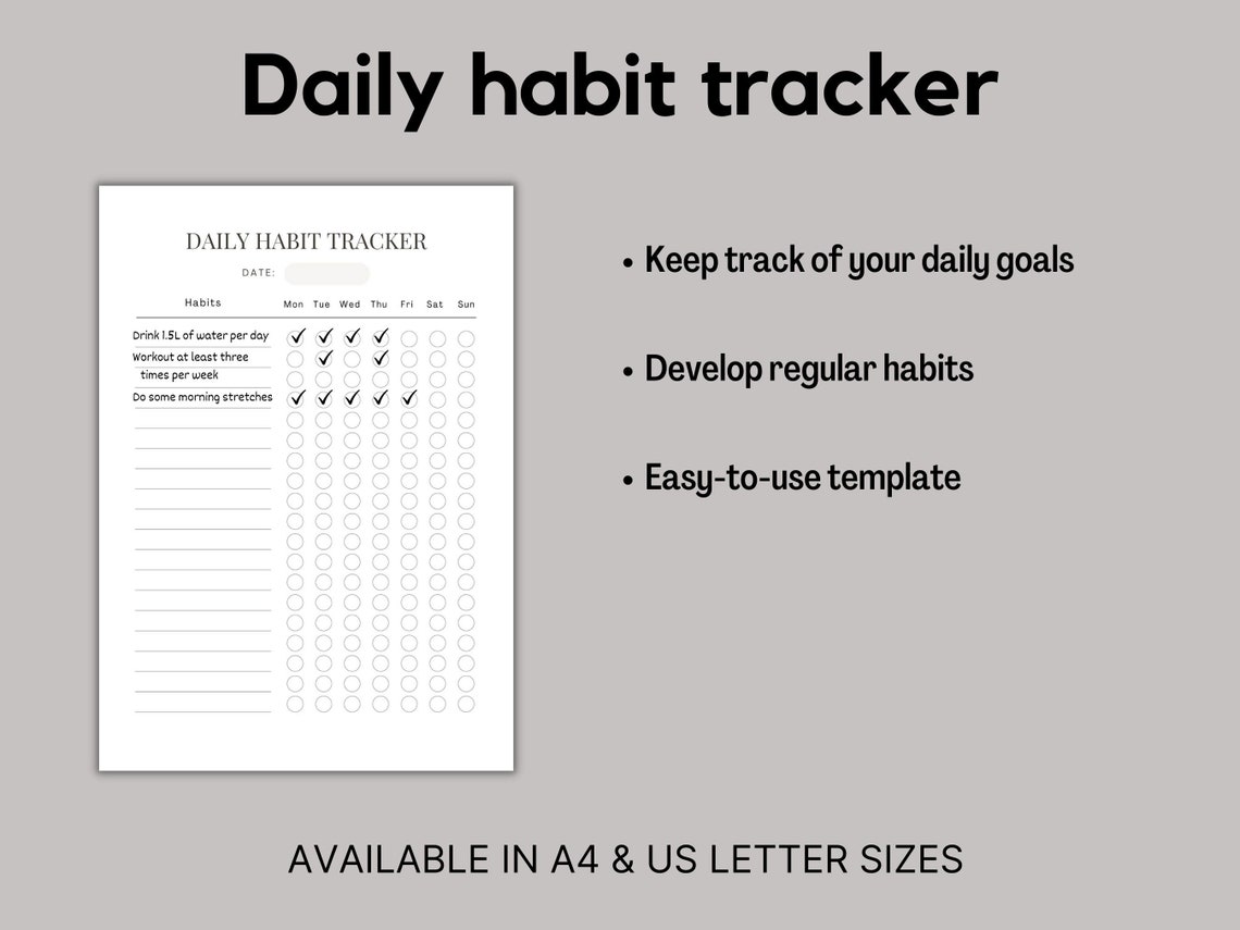 Goal Setting Planner Daily Habit Tracker Weekly and Monthly - Etsy