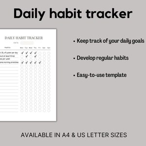 Goal Setting Planner Daily Habit Tracker Weekly and Monthly - Etsy