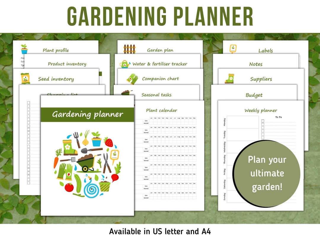 Garden Planner Printable Gardening Journal Plant Tracker - Etsy