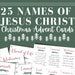 Christmas Advent-25 Names of Christ Printable Cards - Etsy