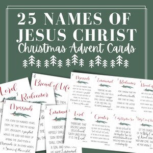 Christmas Advent-25 Names of Christ Printable Cards - Etsy