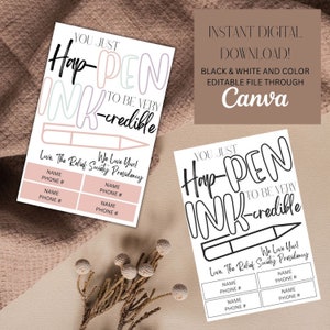 Pen Gift Tag, Thank You Gift, Hap-pen to Be Ink-credible, Relief ...