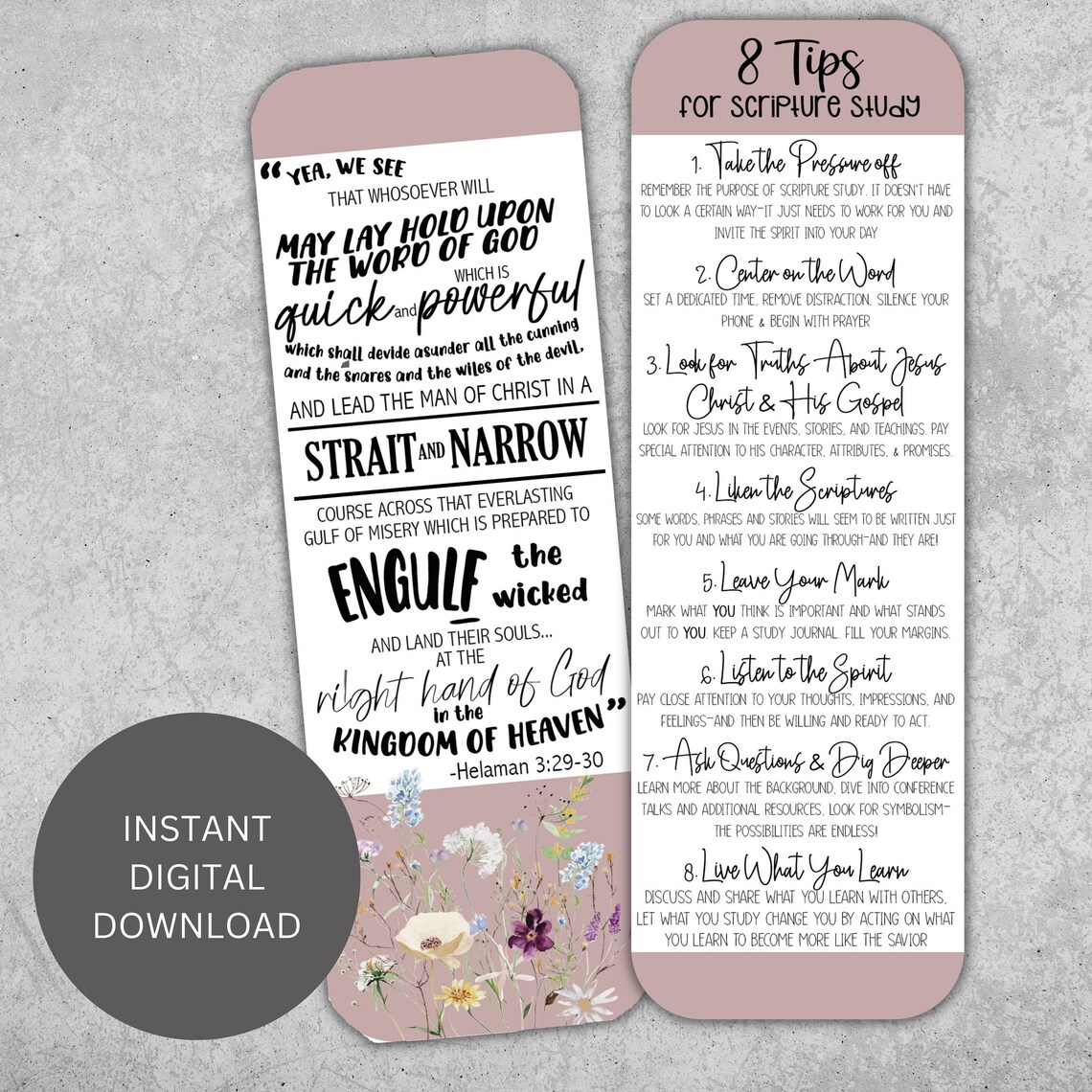 LDS Book of Mormon Bookmark, Scripture Study Handout, Helaman 3 ...