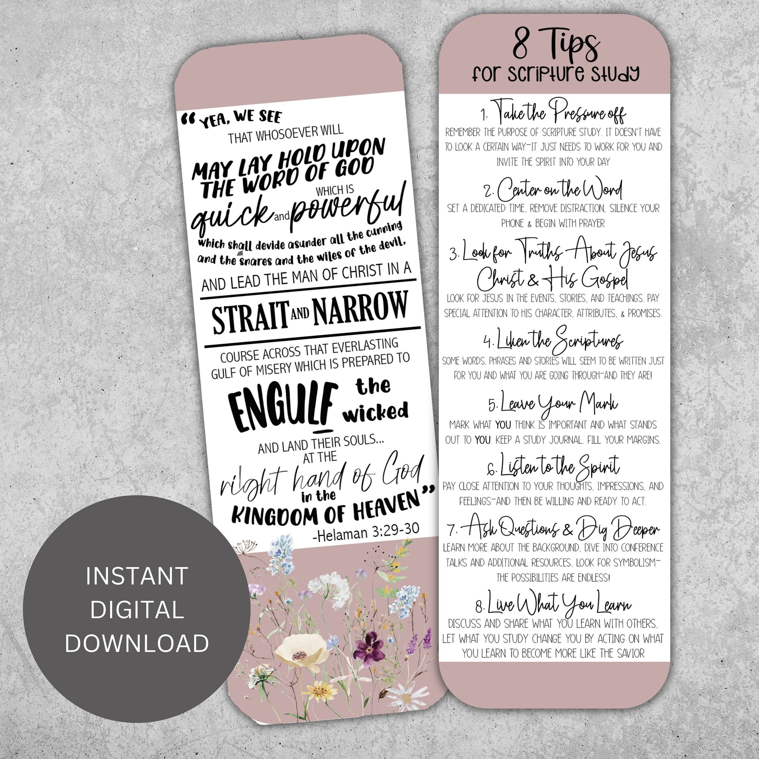 LDS Book of Mormon Bookmark, Scripture Study Handout, Helaman 3 ...