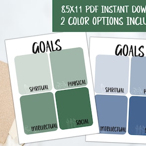 Youth Goal Sheet Printable, LDS Goal Sheet for Youth, Spiritual ...