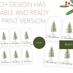 Editable Christmas Favor Cards, Printable Christmas Gift Tags ...