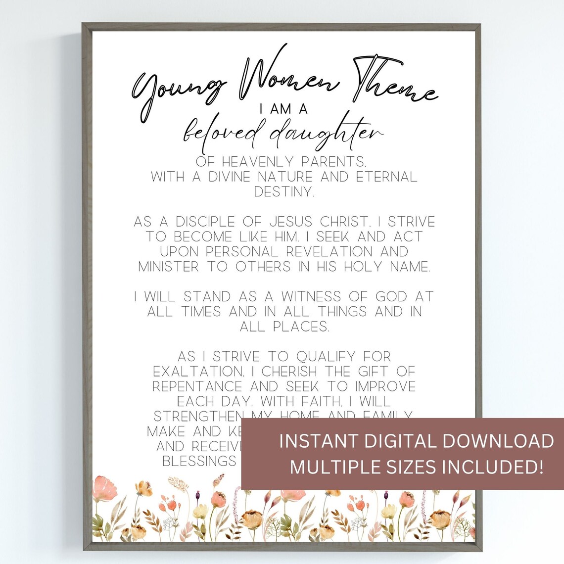 LDS Young Women Theme, Young Women Theme, YW Printable, LDS Youth, 2023 ...