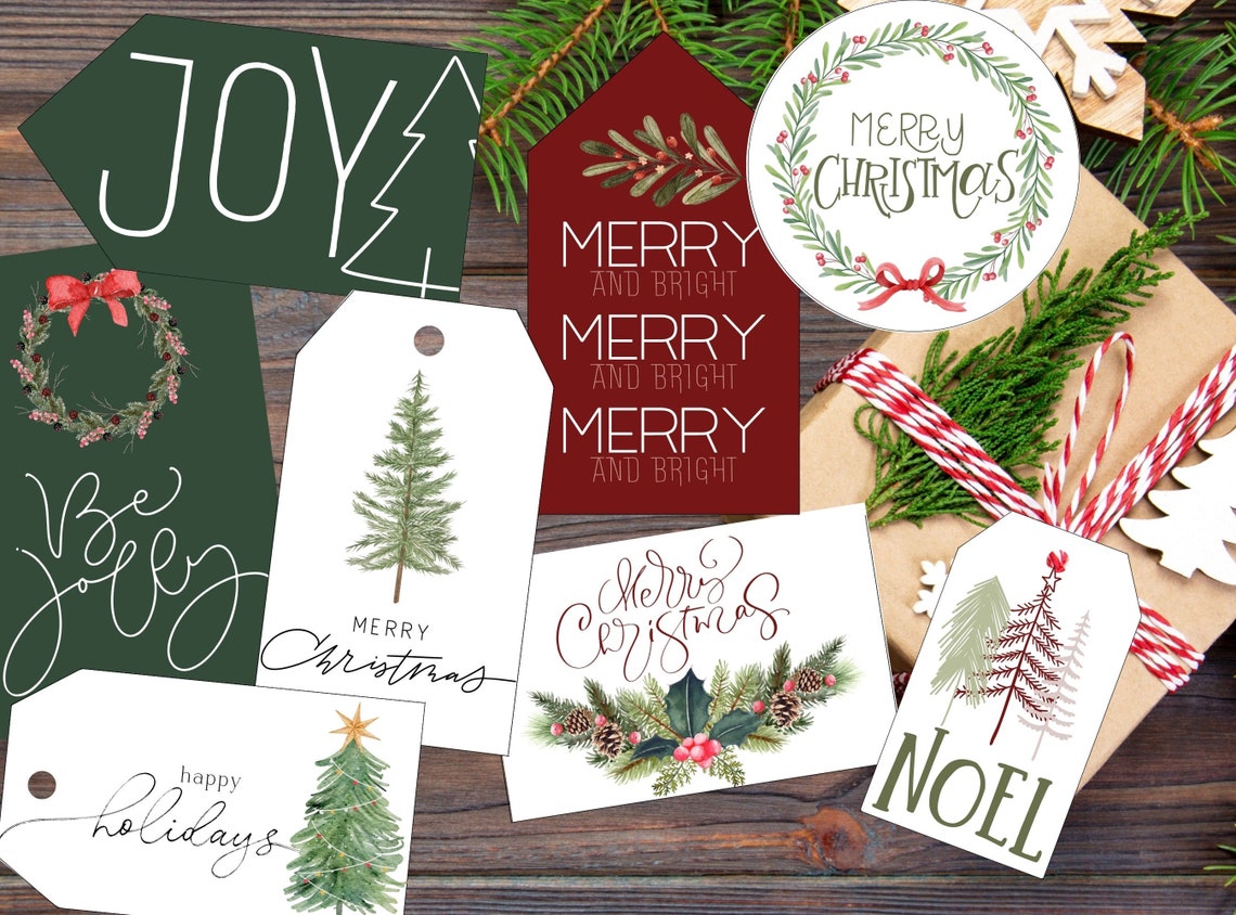 Editable Christmas Favor Cards, Printable Christmas Gift Tags ...