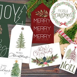 Editable Christmas Favor Cards, Printable Christmas Gift Tags ...