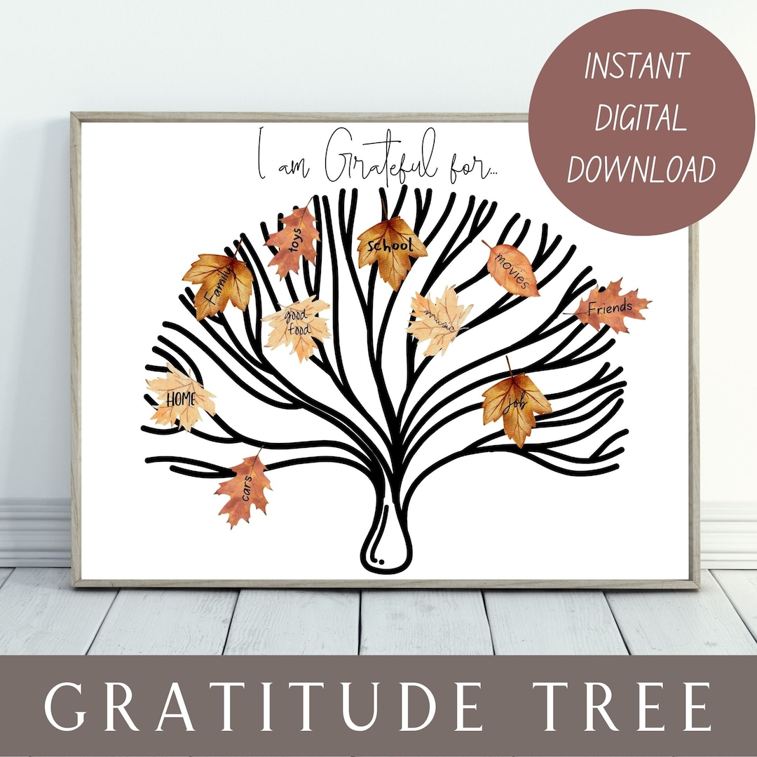 Gratitude Tree, Grateful, Thankful Tree, Thanksgiving Print ...