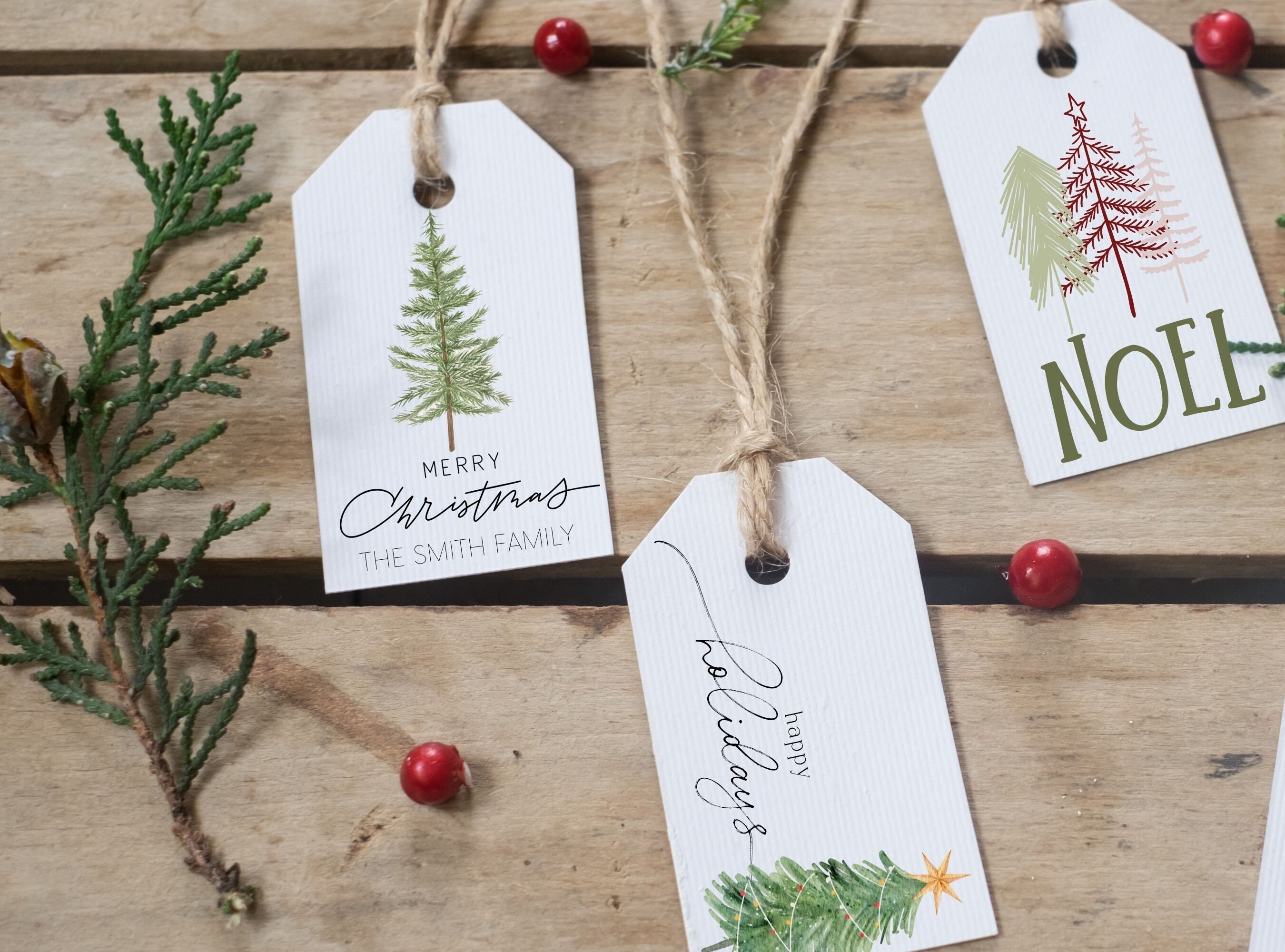 Editable Christmas Favor Cards, Printable Christmas Gift Tags ...