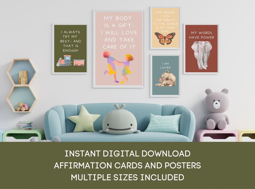 Children's Positive Affirmation Cards, Printable Affirmation Poster ...