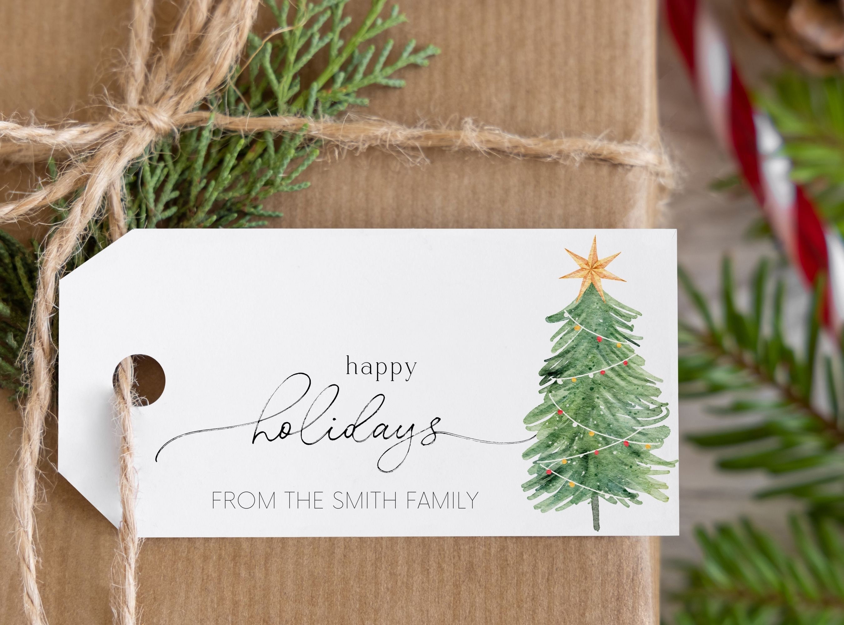 Editable Christmas Favor Cards, Printable Christmas Gift Tags ...