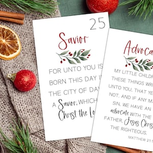 Christmas Advent-25 Names of Christ Printable Cards - Etsy