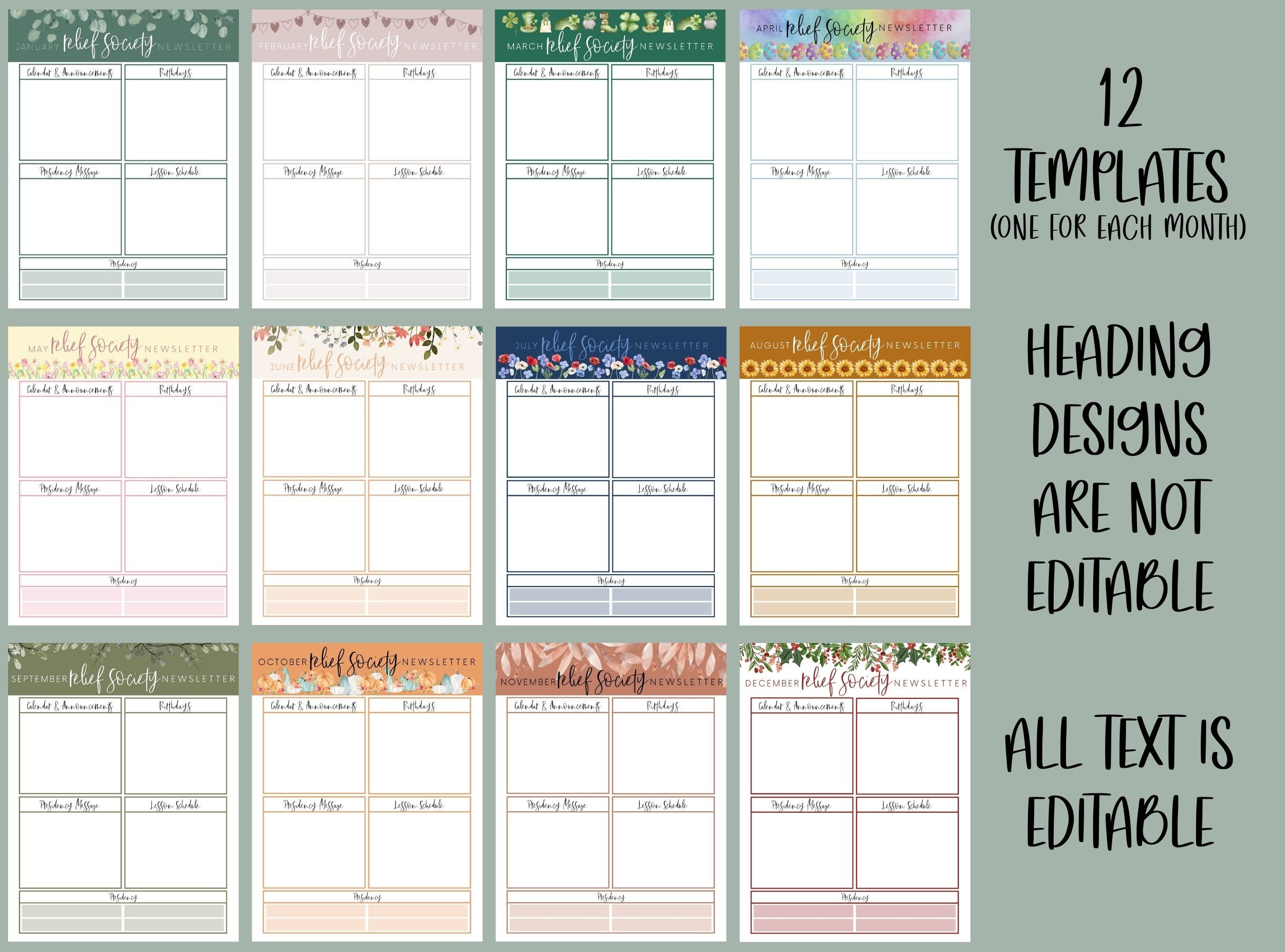 LDS Relief Society Newsletter, Relief Society, Lds RS, Lds Rs ...