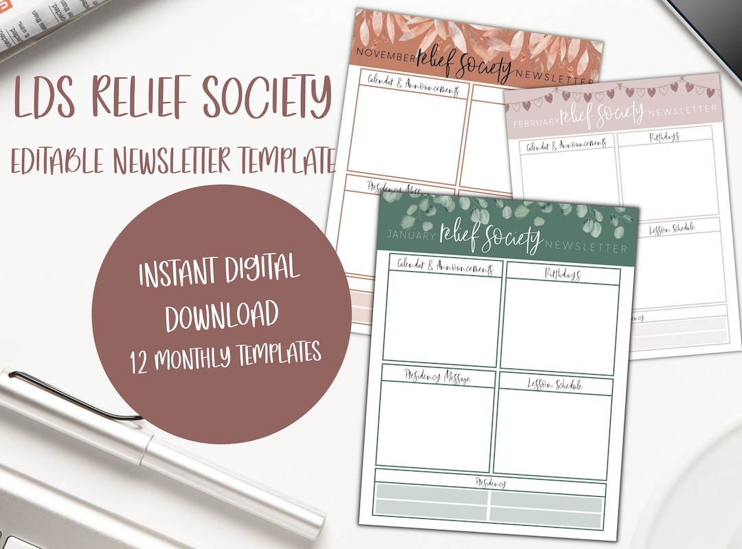 LDS Relief Society Newsletter, Relief Society, Lds RS, Lds Rs ...