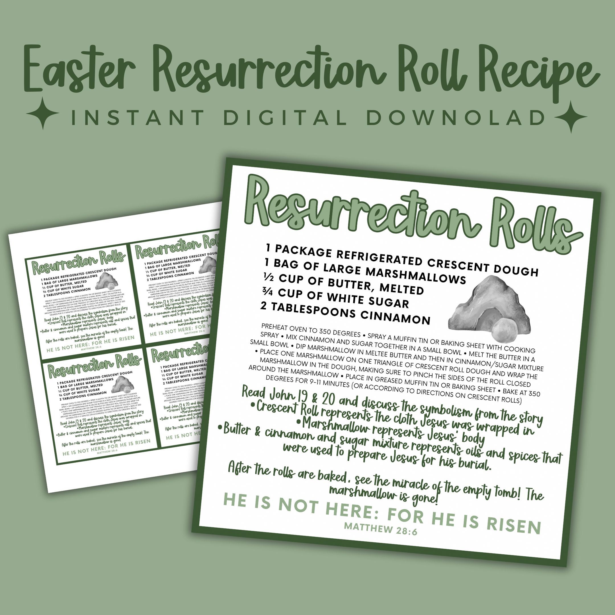 Resurrection Rolls, LDS Easter Handout, LDS Ministering Gift, LDS Young ...