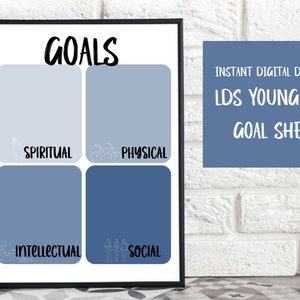Youth Goal Sheet Printable, LDS Goal Sheet for Youth, Spiritual ...