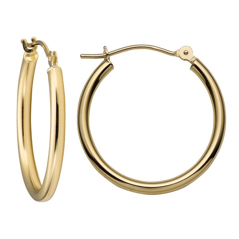 Gold Hoop Earrings 14k - Etsy