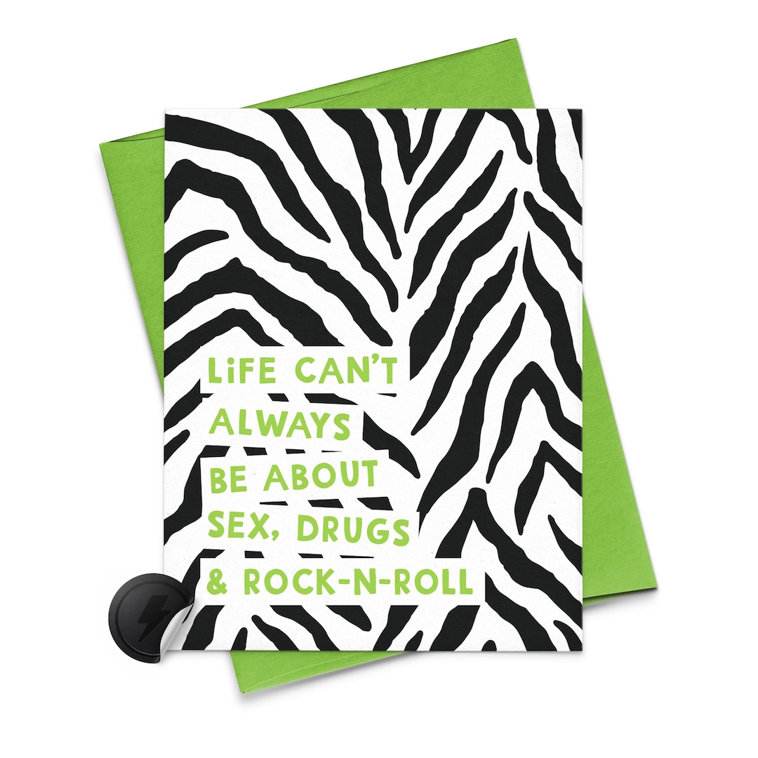 Funny Rockstar Adulting Card: Zebra Print Sympathy Card - Etsy