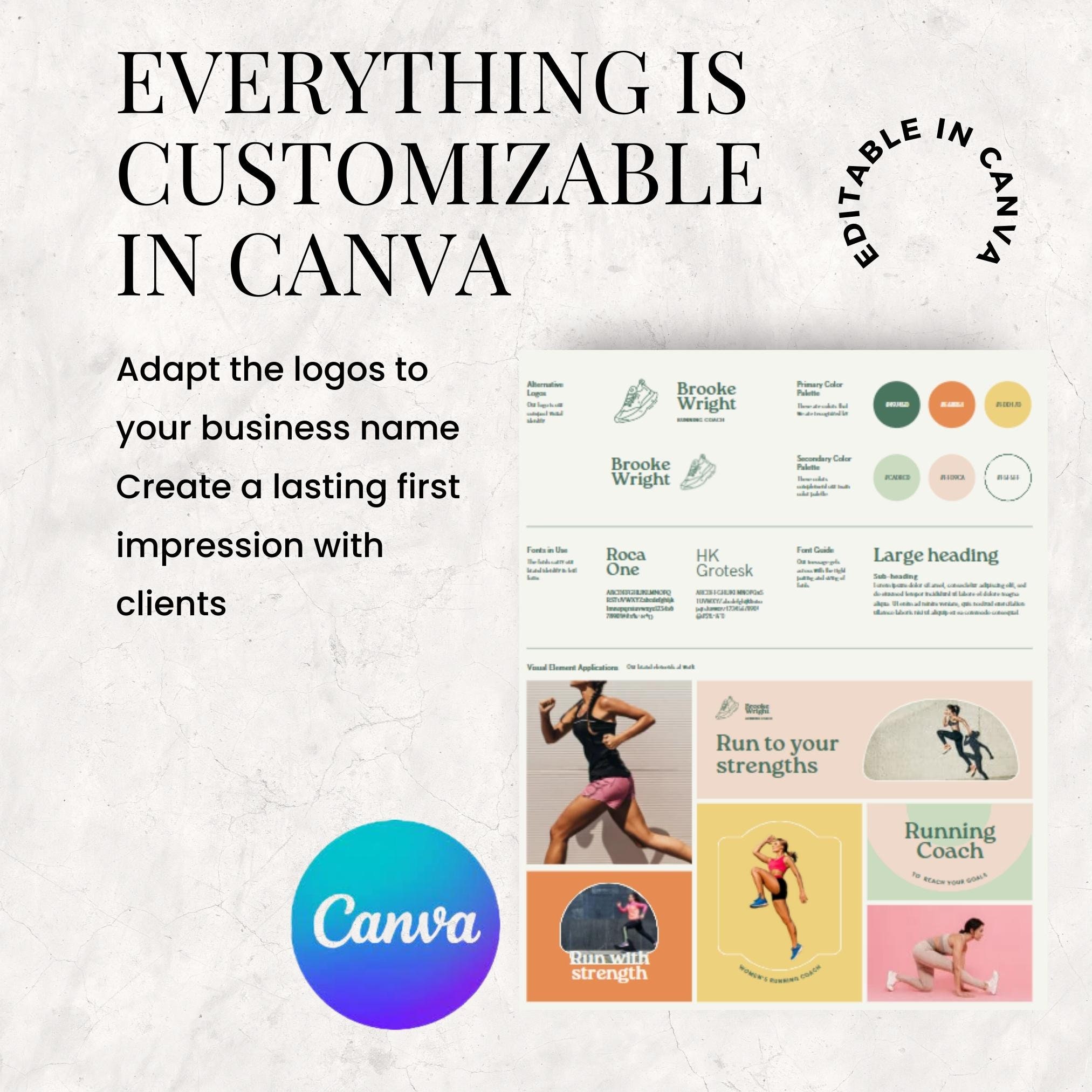 Branding Kit and Logo Templates for Running & Fitness Coaches | Logo ...