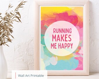 Inspirational Running Quote Printable Digital Wall Art for Runners Gym ...