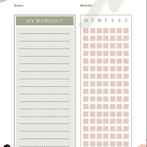 PRINTABLE Workout Tracker and Journal - Etsy