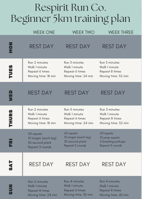 PRINTABLE 6 Week Running Training Plan to Run 5km - Etsy