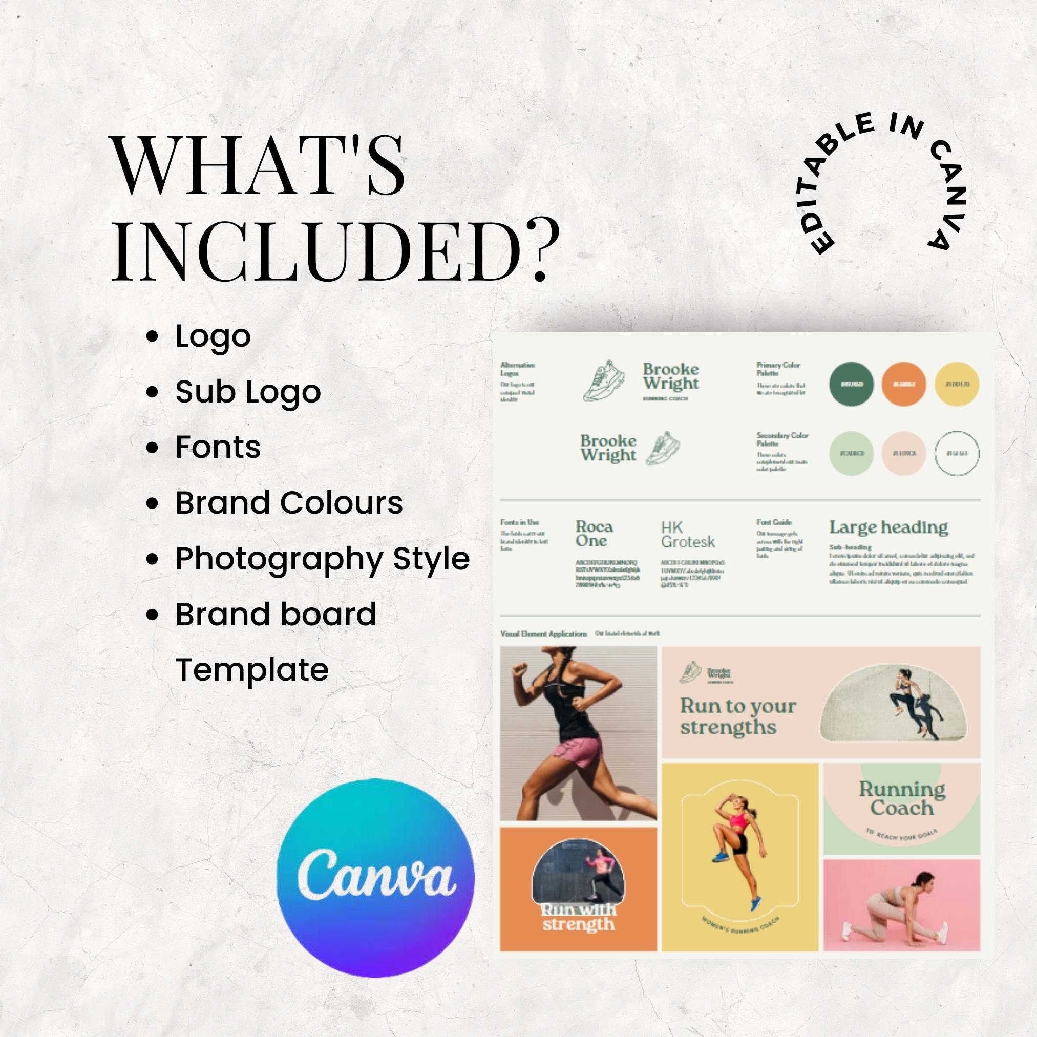 Branding Kit and Logo Templates for Running & Fitness Coaches | Logo ...