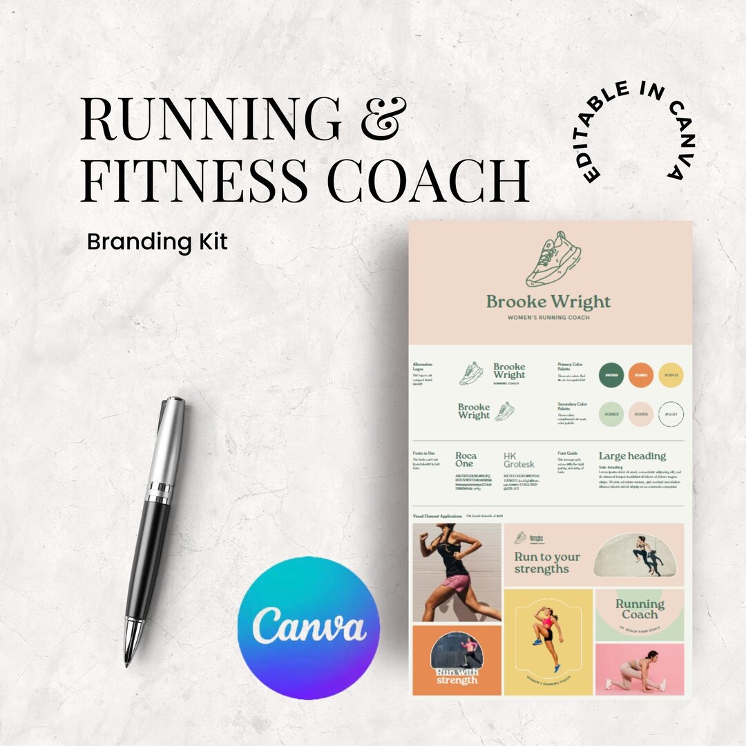 Branding Kit and Logo Templates for Running & Fitness Coaches | Logo ...