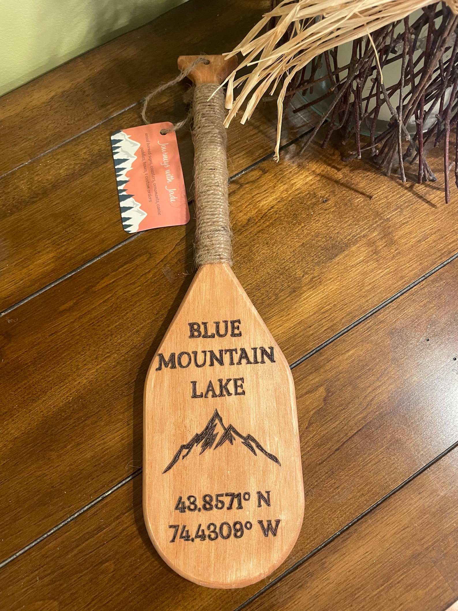 Custom Wood Burned Coordinate Canoe Paddle - Etsy