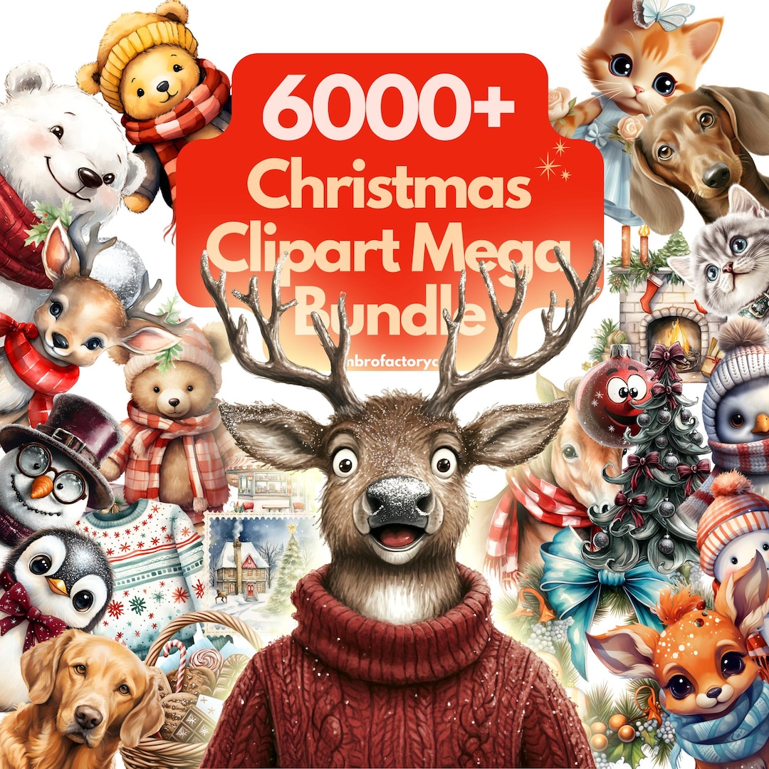 6000+ Clipart Bundle, Mega Christmas Png Illustration,winter Clipart ...