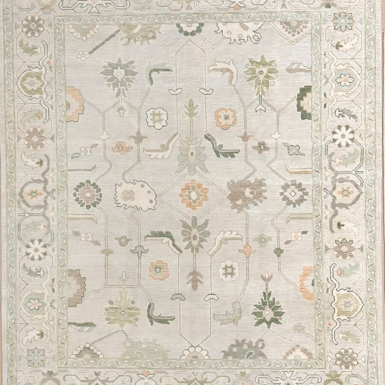 8x10/9x12 Oushak Rug Turkish Knot Rug Traditional HAND KNOTTED - Etsy