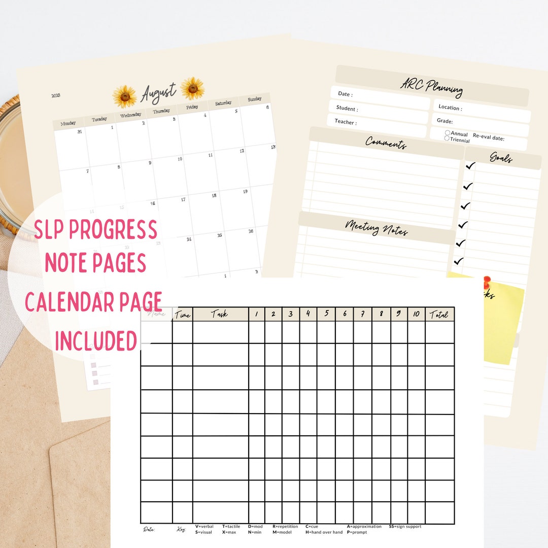 Editable Speech-language Pathologist Progress Monitoring Pages/template ...