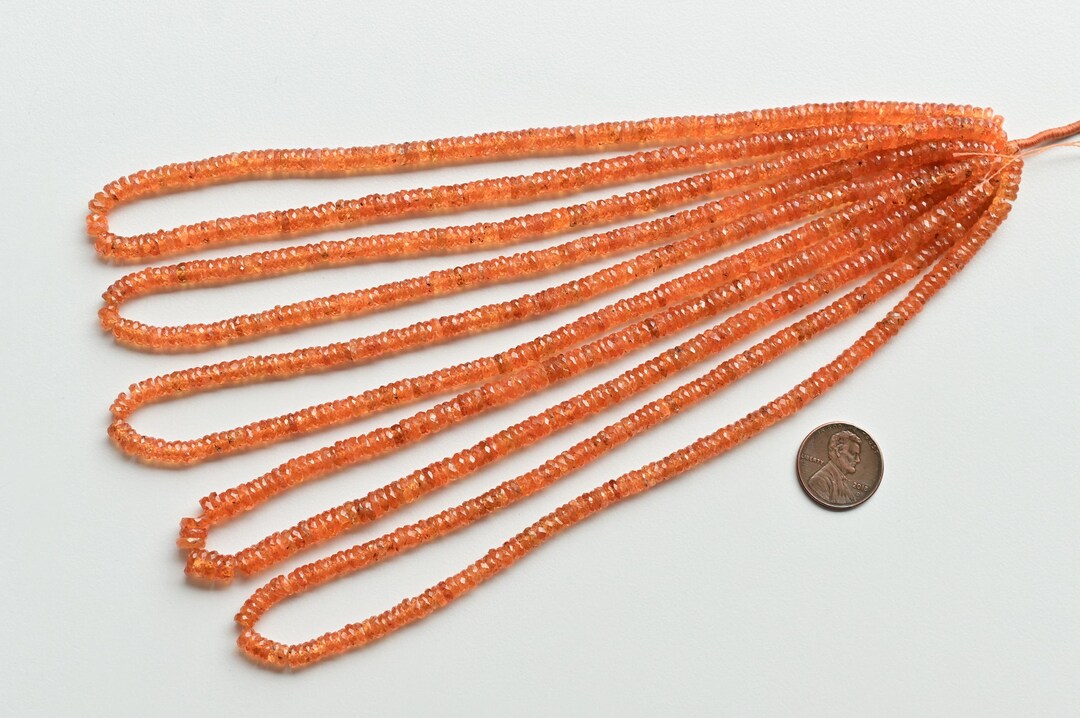 16 Inches Mandarin Garnet Tyre Faceted Beads Natural Gemstone for ...