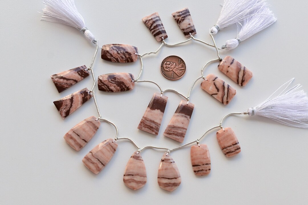 8 Pieces Brown Banded Jasper Fancy Hammered Faceted Briolette Beads ...