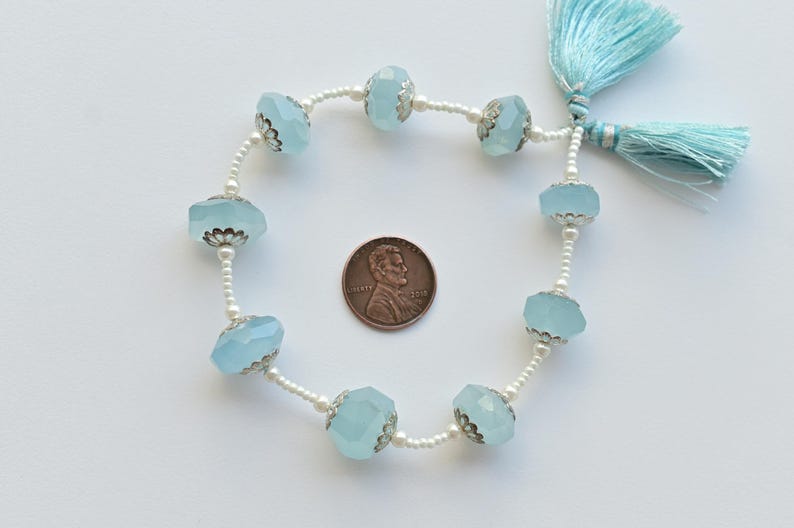 9 Pieces Aquamarine Tumble Cube Faceted Beads Natural Gemstone Strand ...