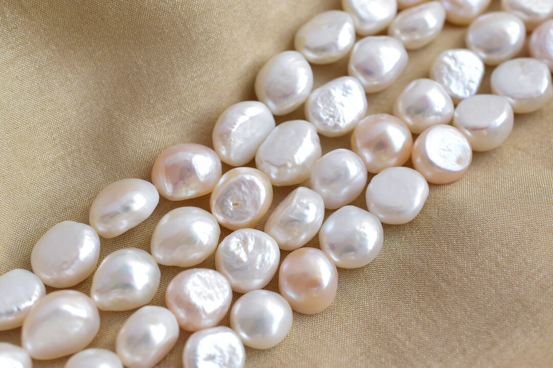 Natural Freshwater White Pink & Peach Nuggets Pearl for Jewelry Making ...