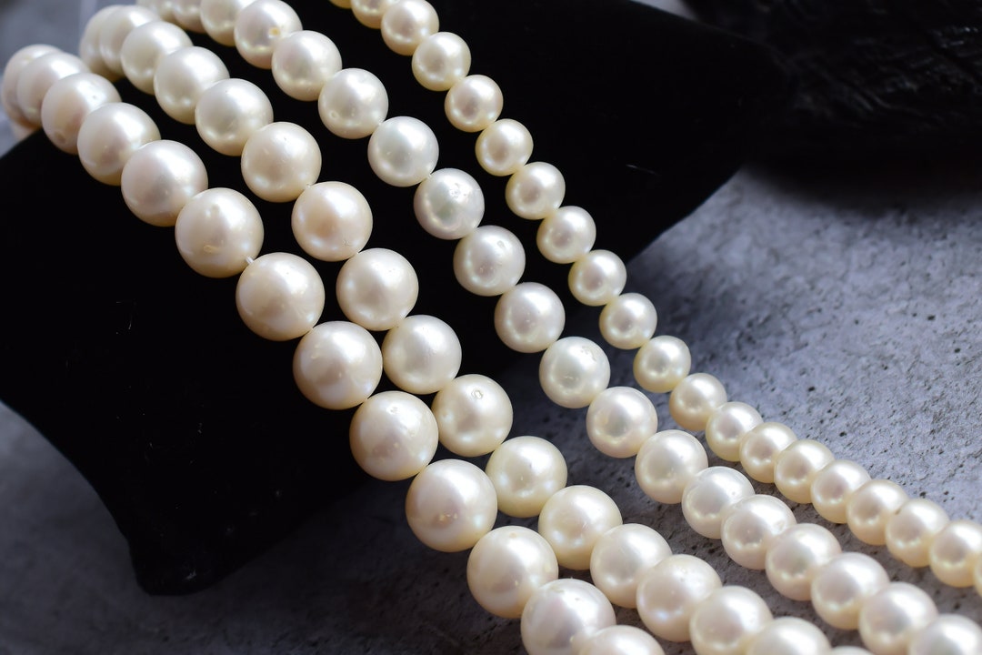 Natural Freshwater White Round Pearl for Jewelry Making | Pearl ...