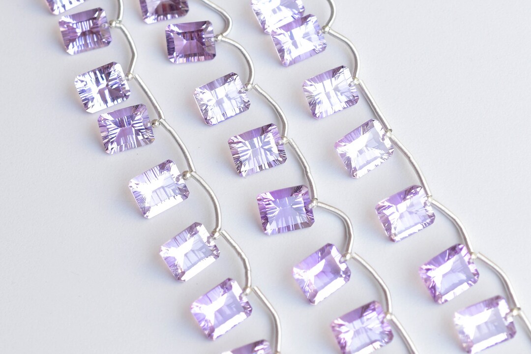 10 Pieces Pink Amethyst Octagon Concave Cut Natural Gemstone Beads ...