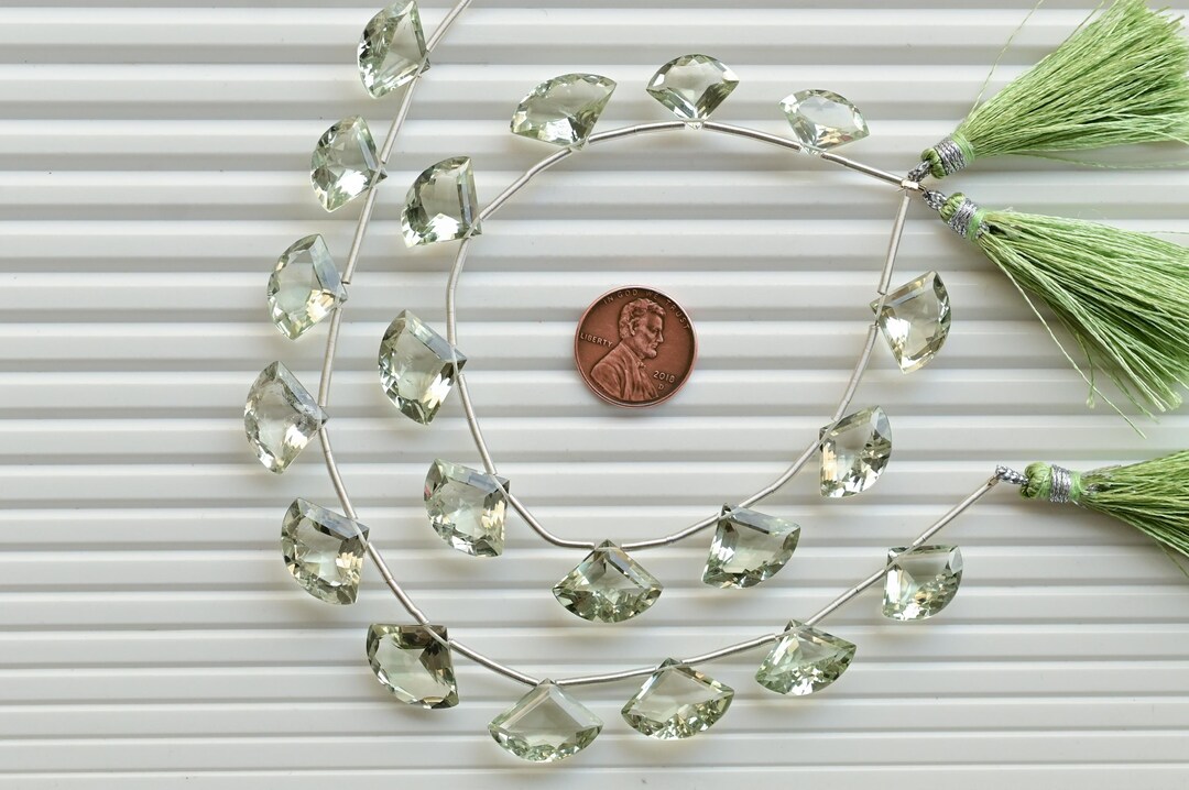 10 Pieces Green Amethyst Fancy Cut Stone Faceted Beads Natural Gemstone ...