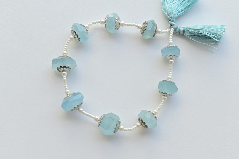 9 Pieces Aquamarine Tumble Cube Faceted Beads Natural Gemstone Strand ...