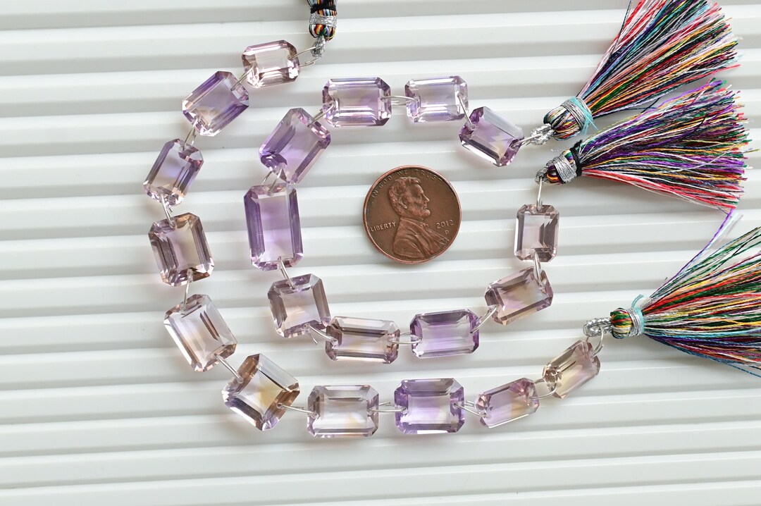 10 Pieces Ametrine Octagon Step Cut Faceted Beads Natural Gemstone ...