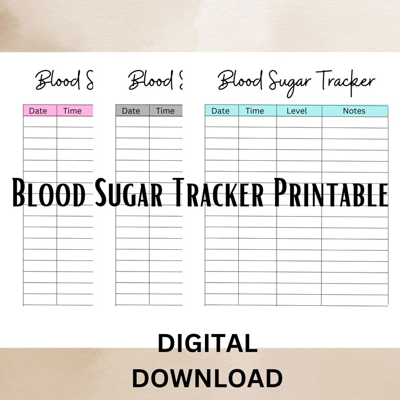 Blood Sugar Tracker Printables, Blood Sugar Tracker, Diabetes Log ...