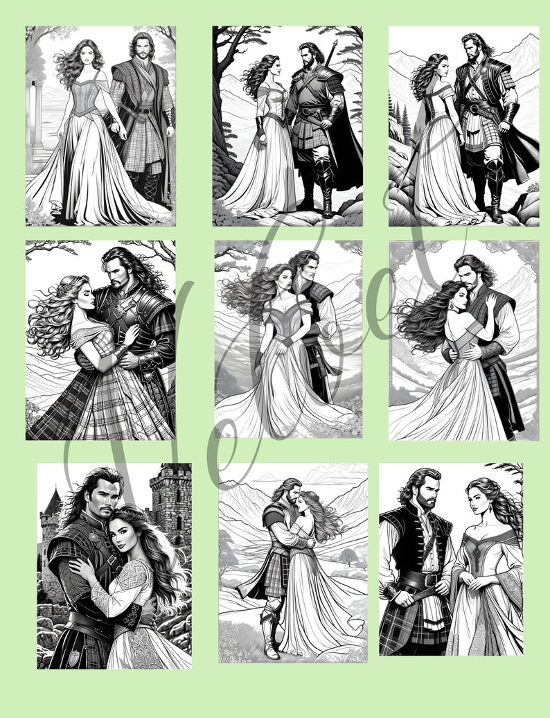 Kilts and Kisses. Adult Coloring Book With a Nod to the Historical ...