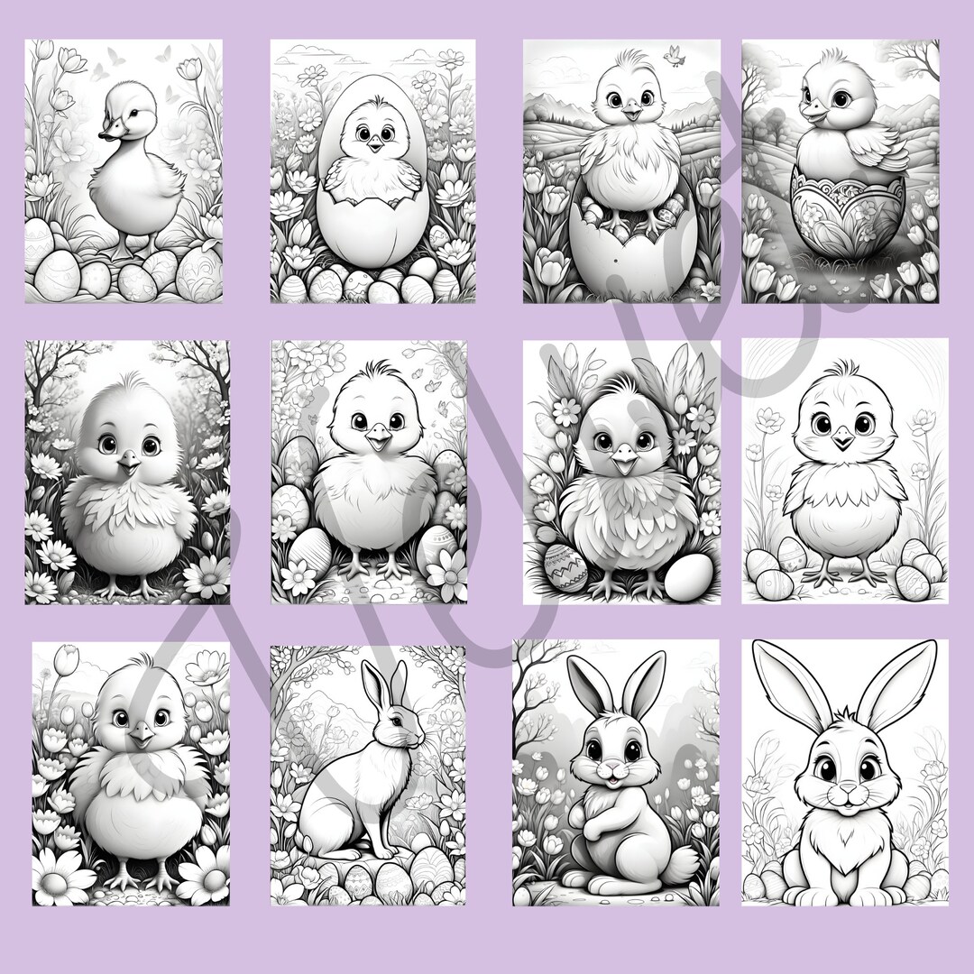 Easter Coloring Pages for Tweens and Adults. Instant Download. Some ...