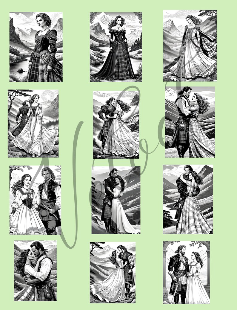 Kilts and Kisses. Adult Coloring Book With a Nod to the Historical ...