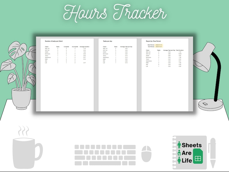 Hours Tracker | Google Sheets Dashboard | to Do Spreadsheet | To-do ...